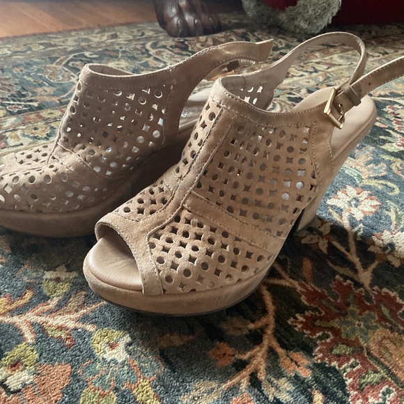 Cordani | Shoes | Cordani Tan Perforated Suede Sandals | Poshmark